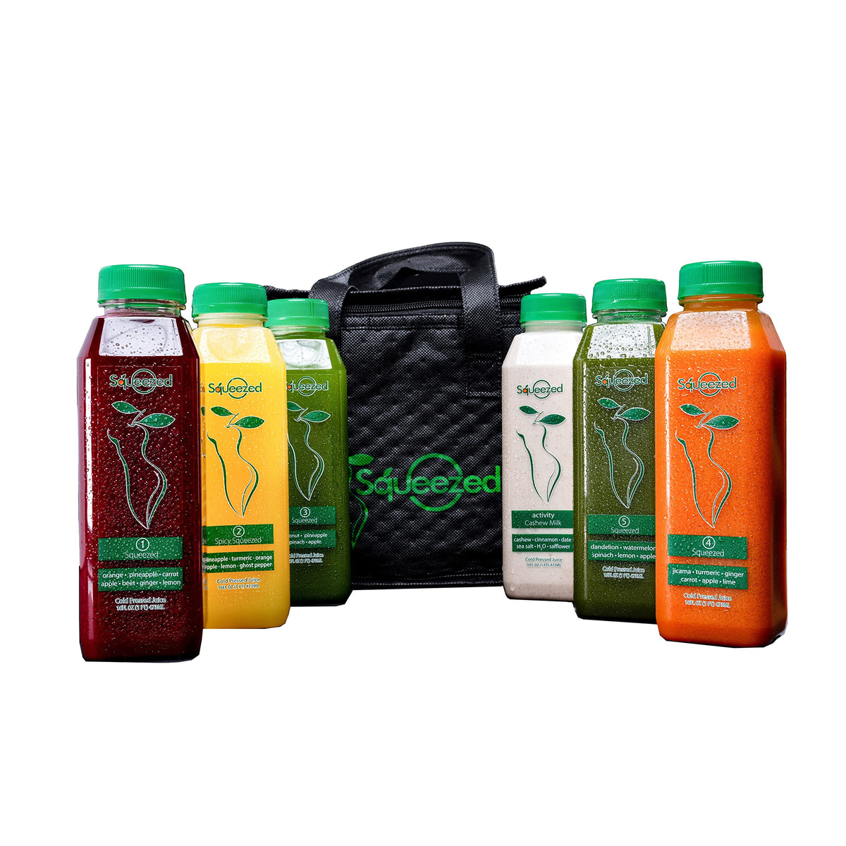 5 Day Spicy Squeezed Juice Cleanse – Cold Pressed Juice and Cashew Mil